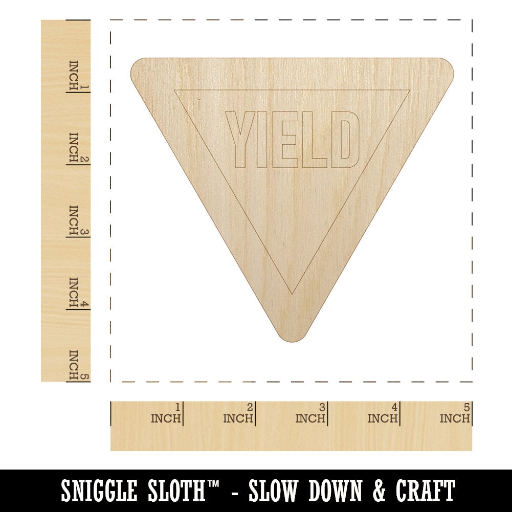 Yield Sign Unfinished Wood Shape Piece Cutout for DIY Craft Projects ...