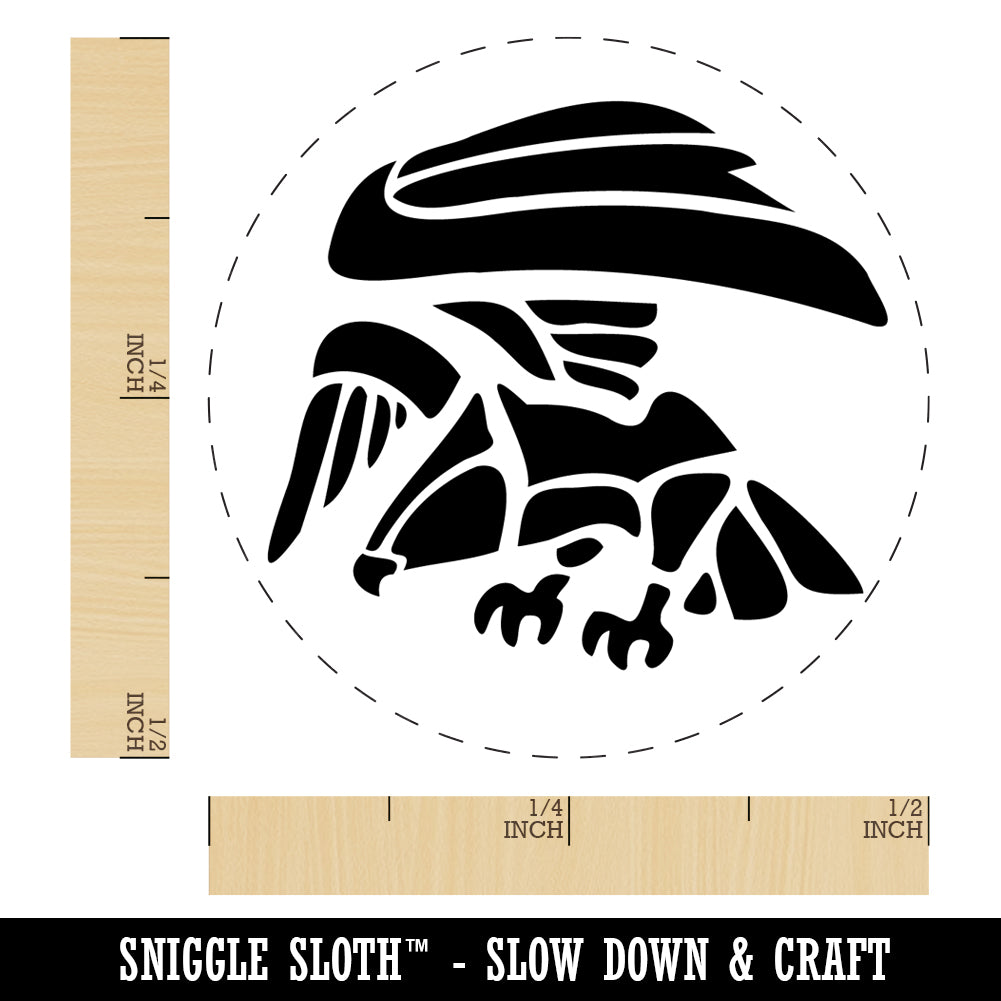 Landing Geometric Eagle Hawk Bird of Prey Self-Inking Rubber Stamp Ink ...