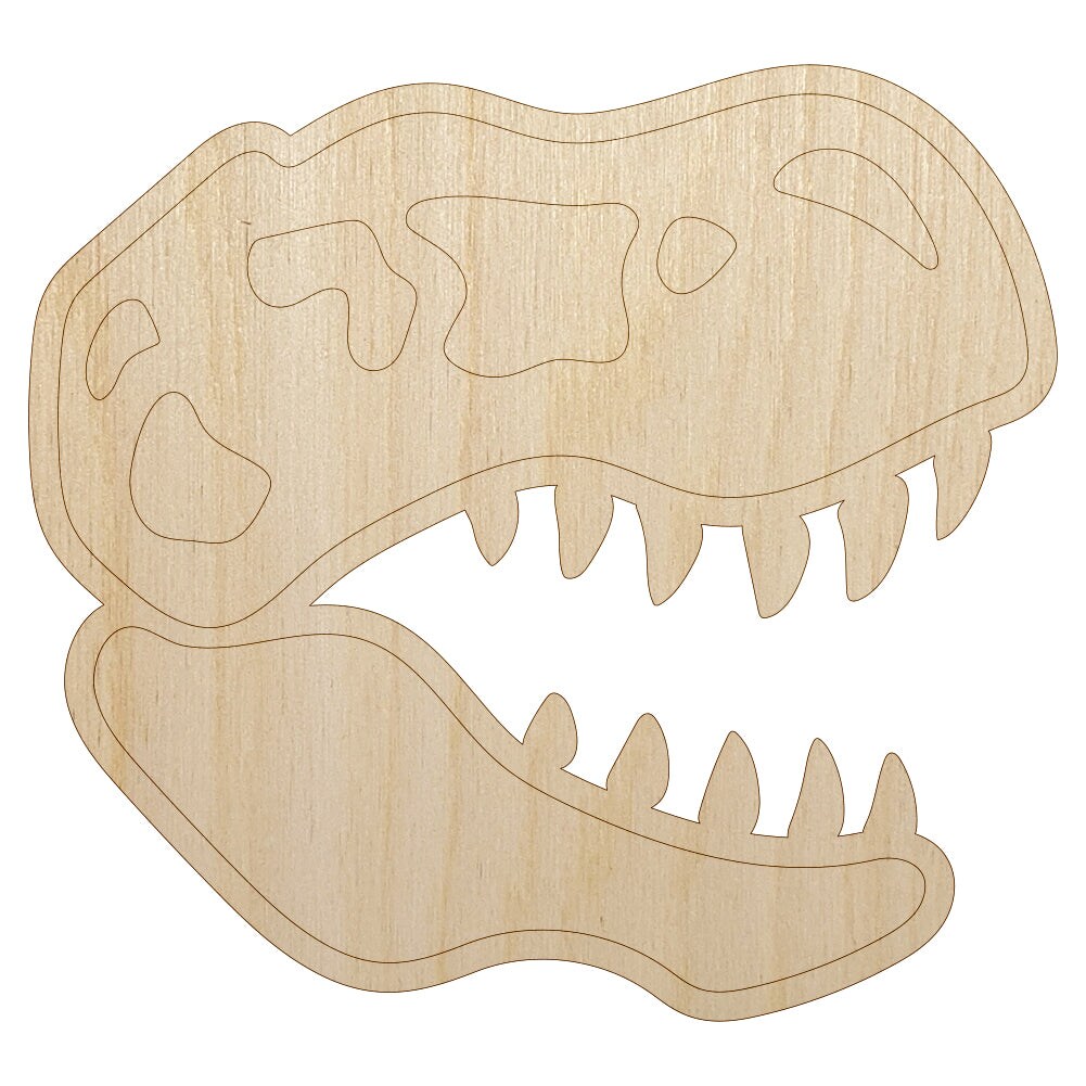 Tyrannosaurus Rex Skull Fossil Unfinished Wood Shape Piece Cutout for ...