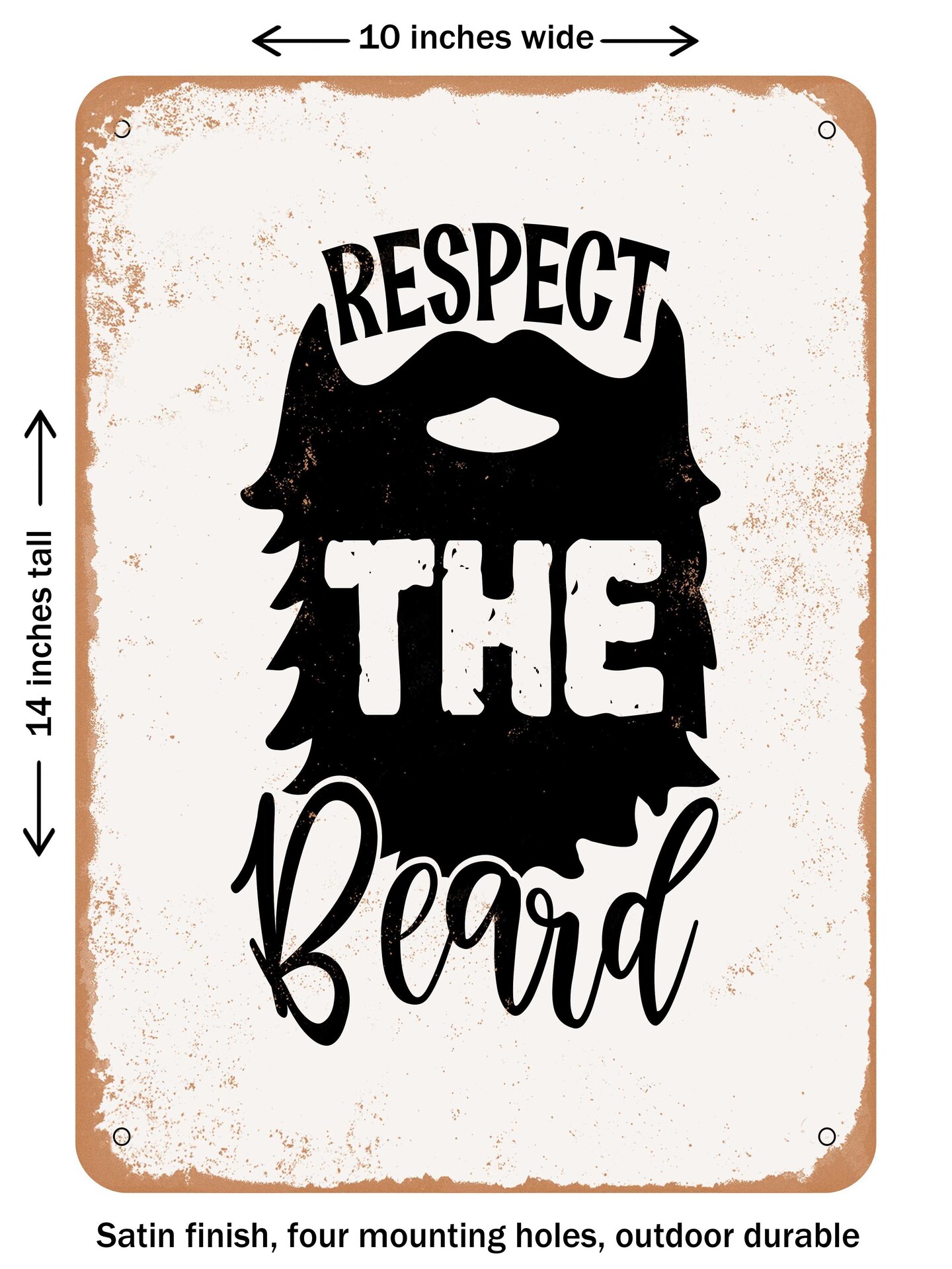 DECORATIVE METAL SIGN - Respect the Beard - Vintage Rusty Look | Michaels