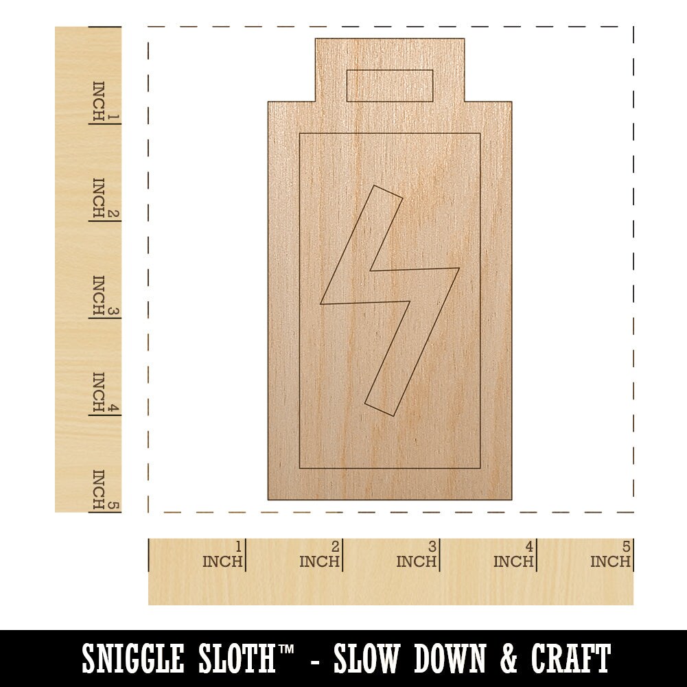 Battery Charging Symbol Doodle Unfinished Wood Shape Piece Cutout for ...