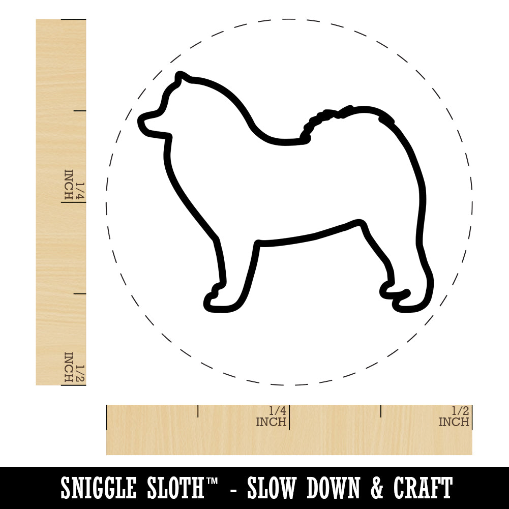 Samoyed Dog Outline Self-Inking Rubber Stamp for Stamping Crafting ...