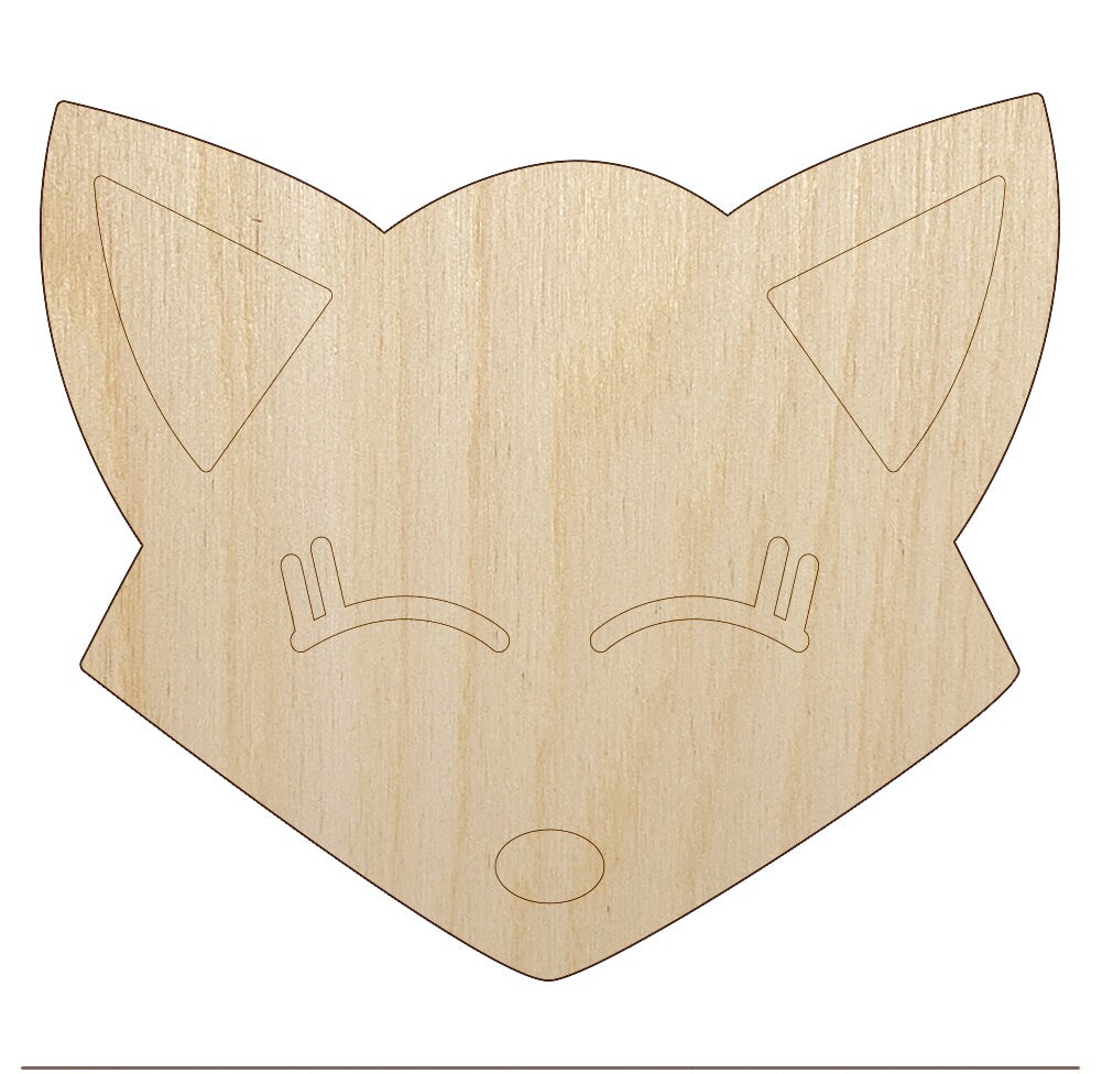 Fox Face Unfinished Wood Shape Piece Cutout for DIY Craft Projects ...