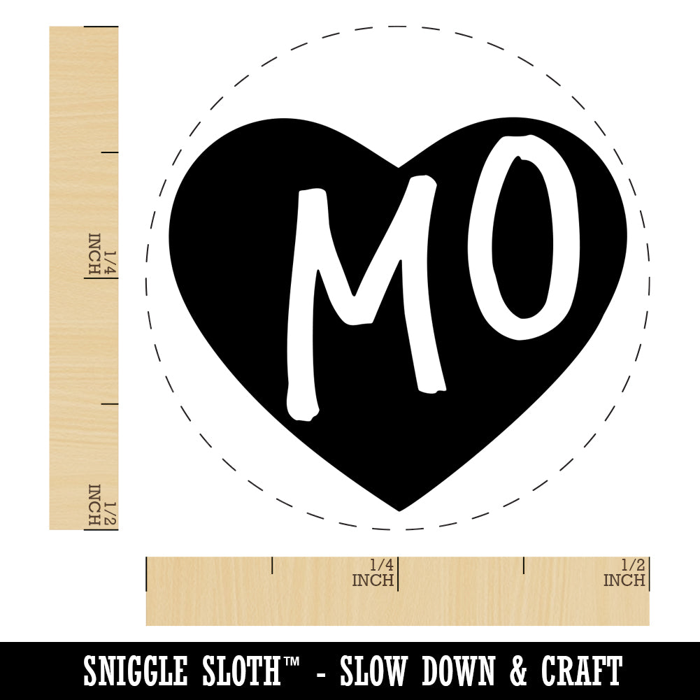 MO Missouri State in Heart Self-Inking Rubber Stamp for Stamping ...