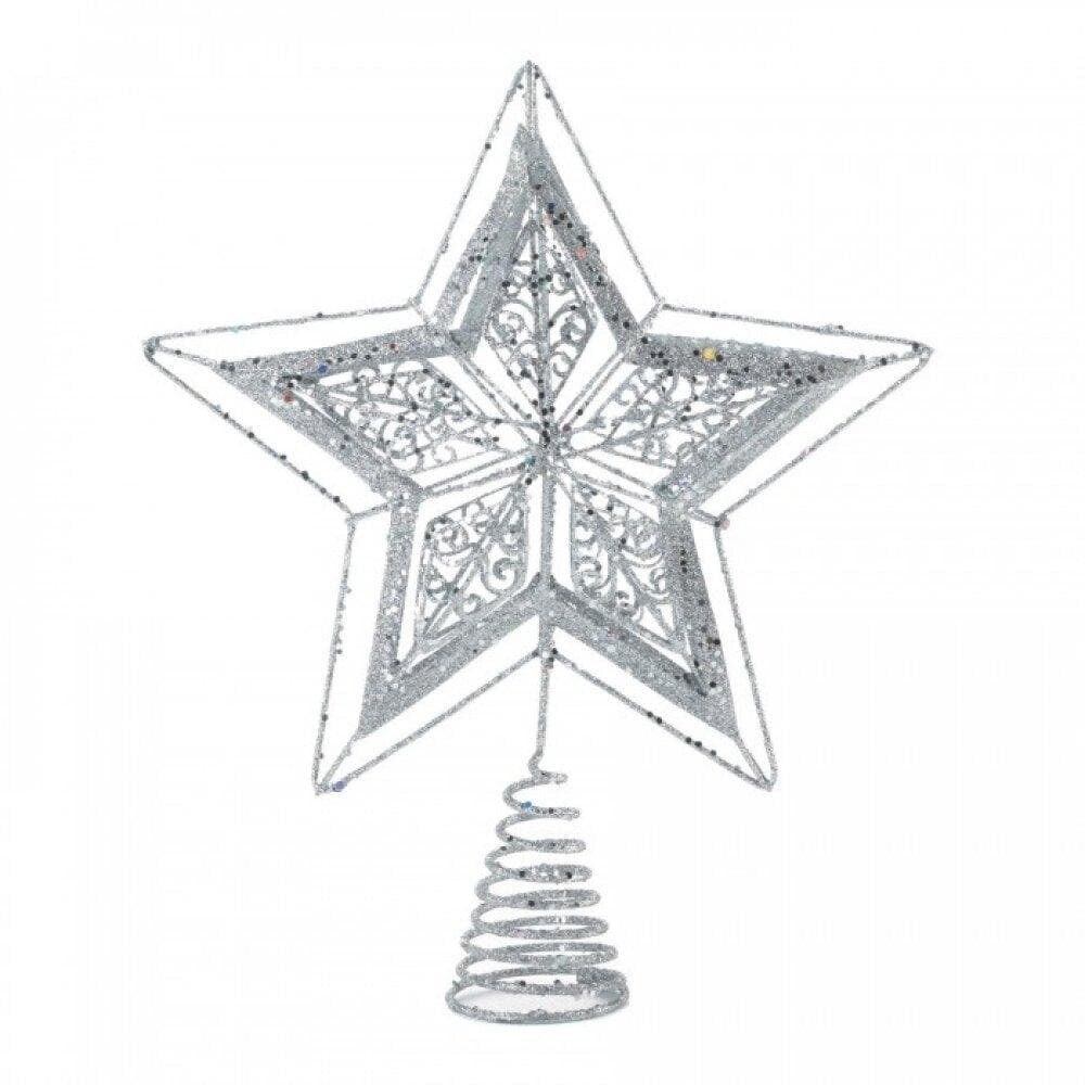 Christmas Collection Silver Star Tree Topper | Michaels