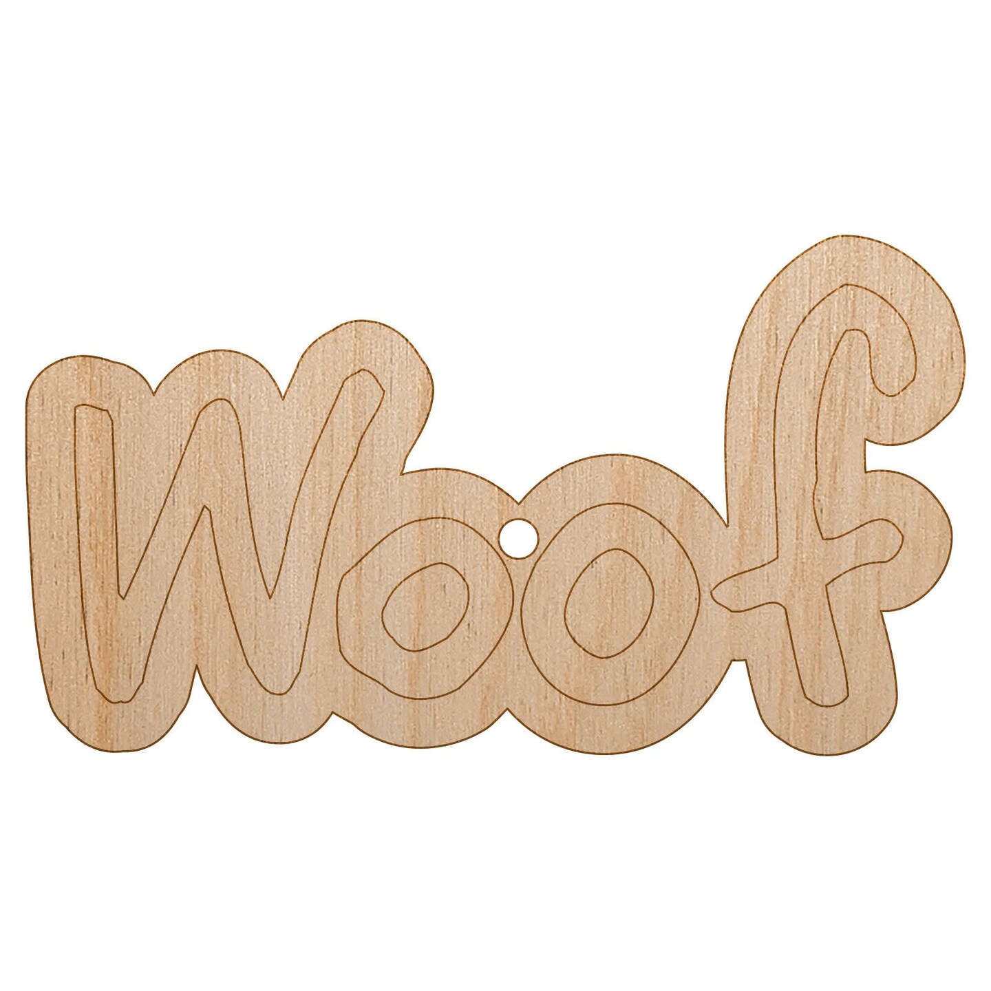 Woof Dog Fun Text Unfinished Craft Wood Holiday Christmas Tree DIY Pre ...