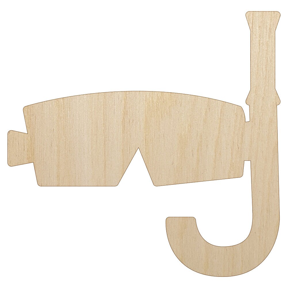 Snorkel Mask Doodle Unfinished Wood Shape Piece Cutout for DIY Craft ...