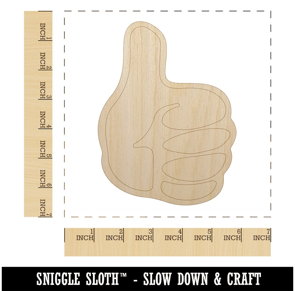 Thumbs Up Down Unfinished Wood Shape Piece Cutout for DIY Craft ...