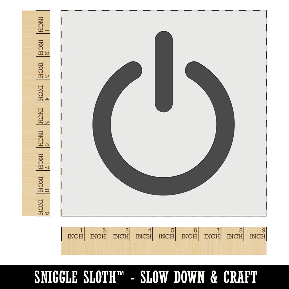 Power Symbol On Button Computer Wall Cookie DIY Craft Reusable Stencil ...