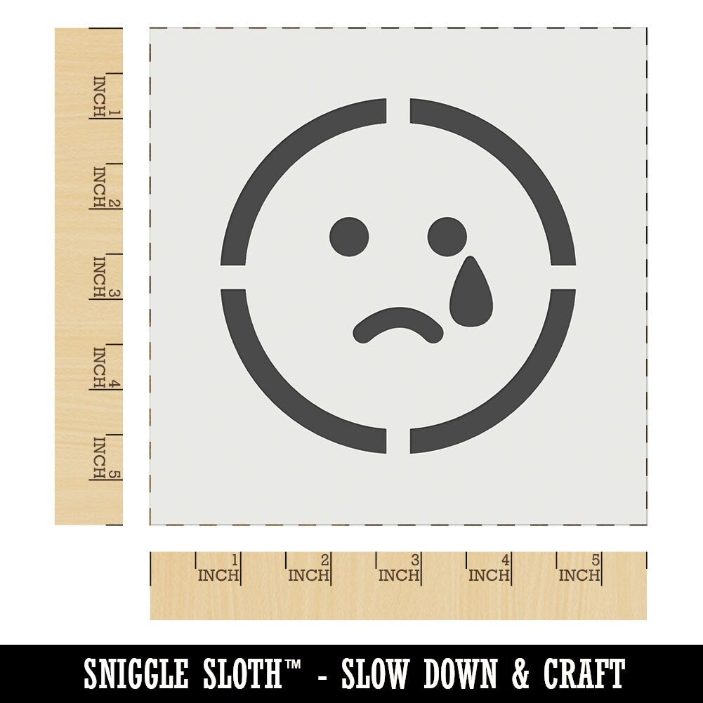 Sad Tear Crying Frown Face Emoticon Wall Cookie DIY Craft Reusable ...