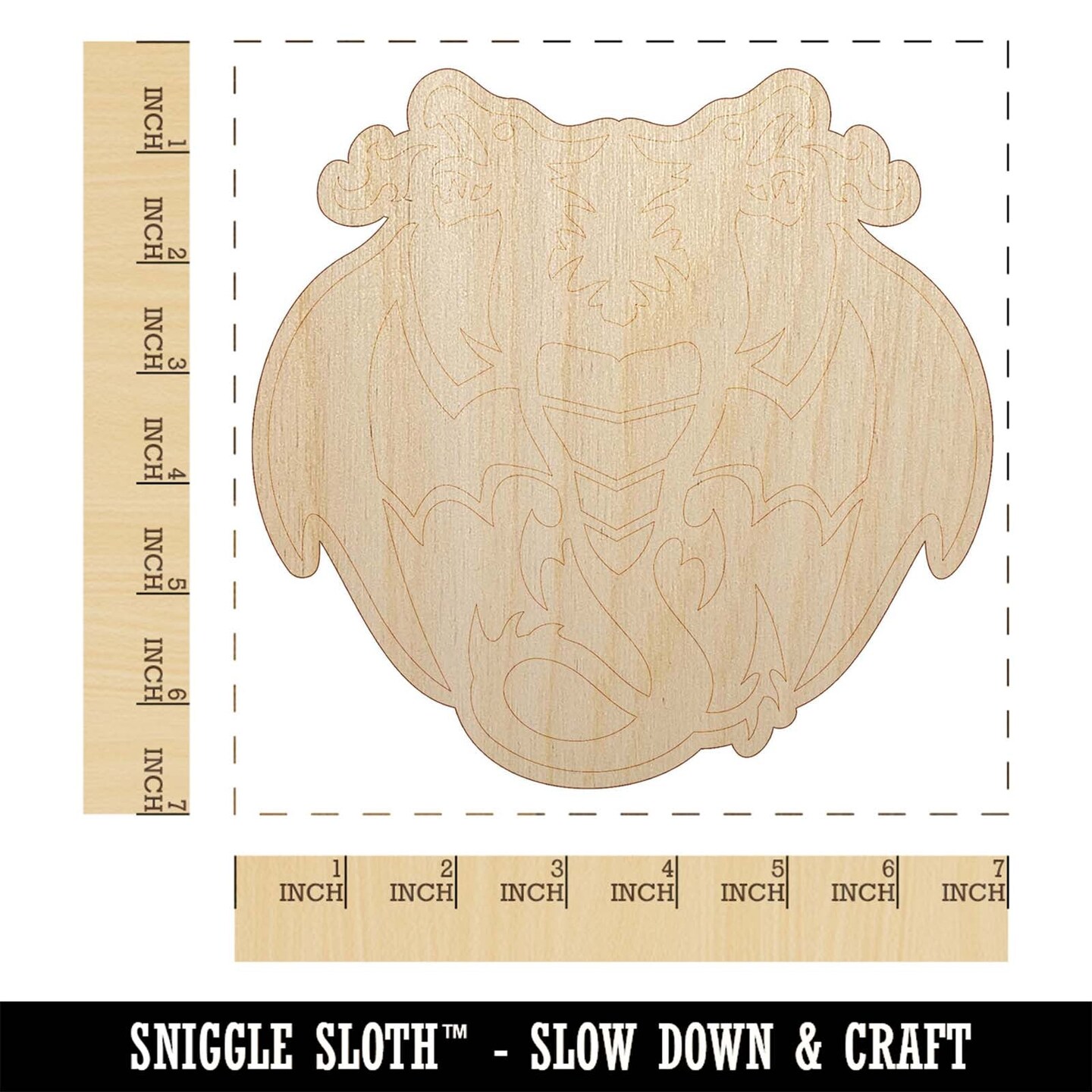 Two Headed Dragon Drake Wyvern Unfinished Wood Shape Piece Cutout for ...