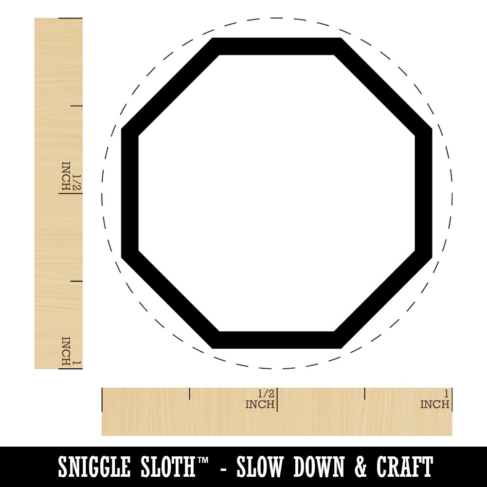 Octagon Border Outline Self-Inking Rubber Stamp for Stamping Crafting ...