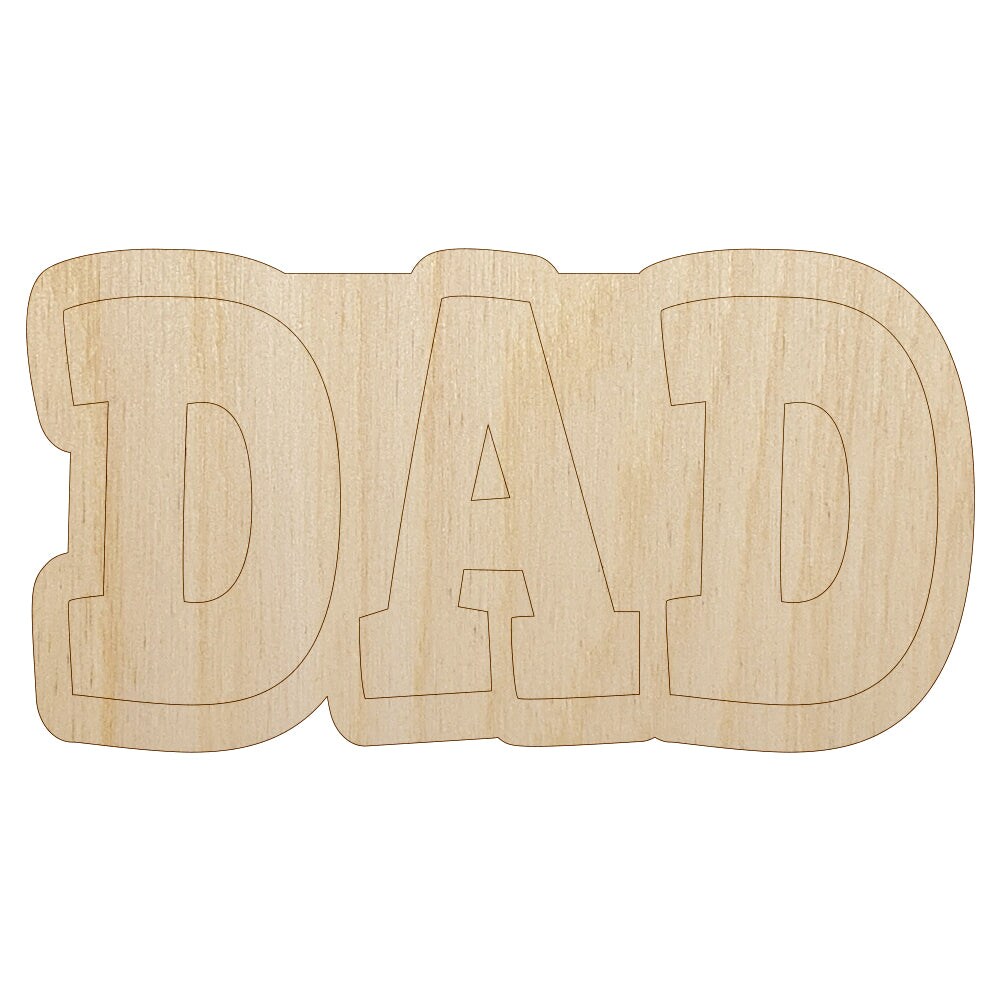 Dad Fun Text Unfinished Wood Shape Piece Cutout for DIY Craft Projects ...