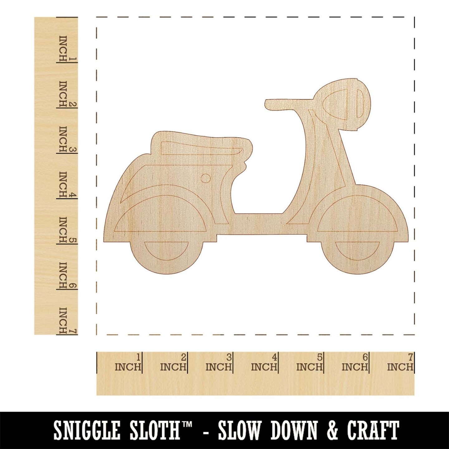 Moped Scooter Motor Vehicle Unfinished Wood Shape Piece Cutout for DIY ...