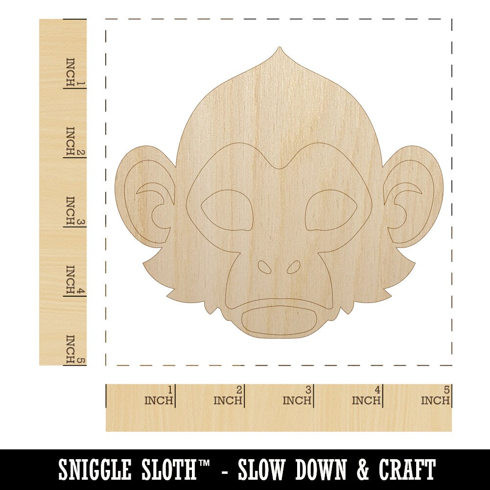 Capuchin Monkey Head Unfinished Wood Shape Piece Cutout for DIY Craft ...