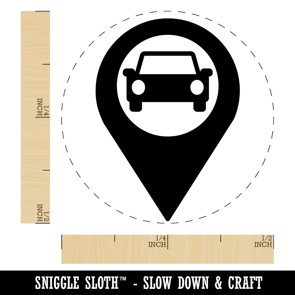 Car Parking Map Location Icon Self-Inking Rubber Stamp for Stamping ...