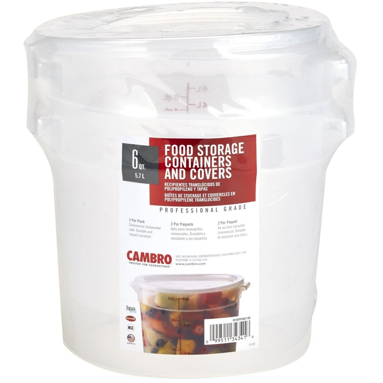Cambro Round Translucent Container With Lid (6 Qt. 2 Pack) | Michaels