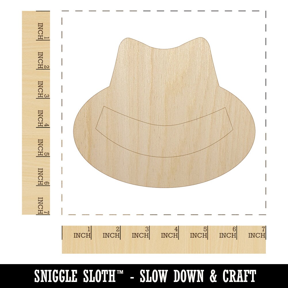 Fedora Hat Unfinished Wood Shape Piece Cutout for DIY Craft Projects ...