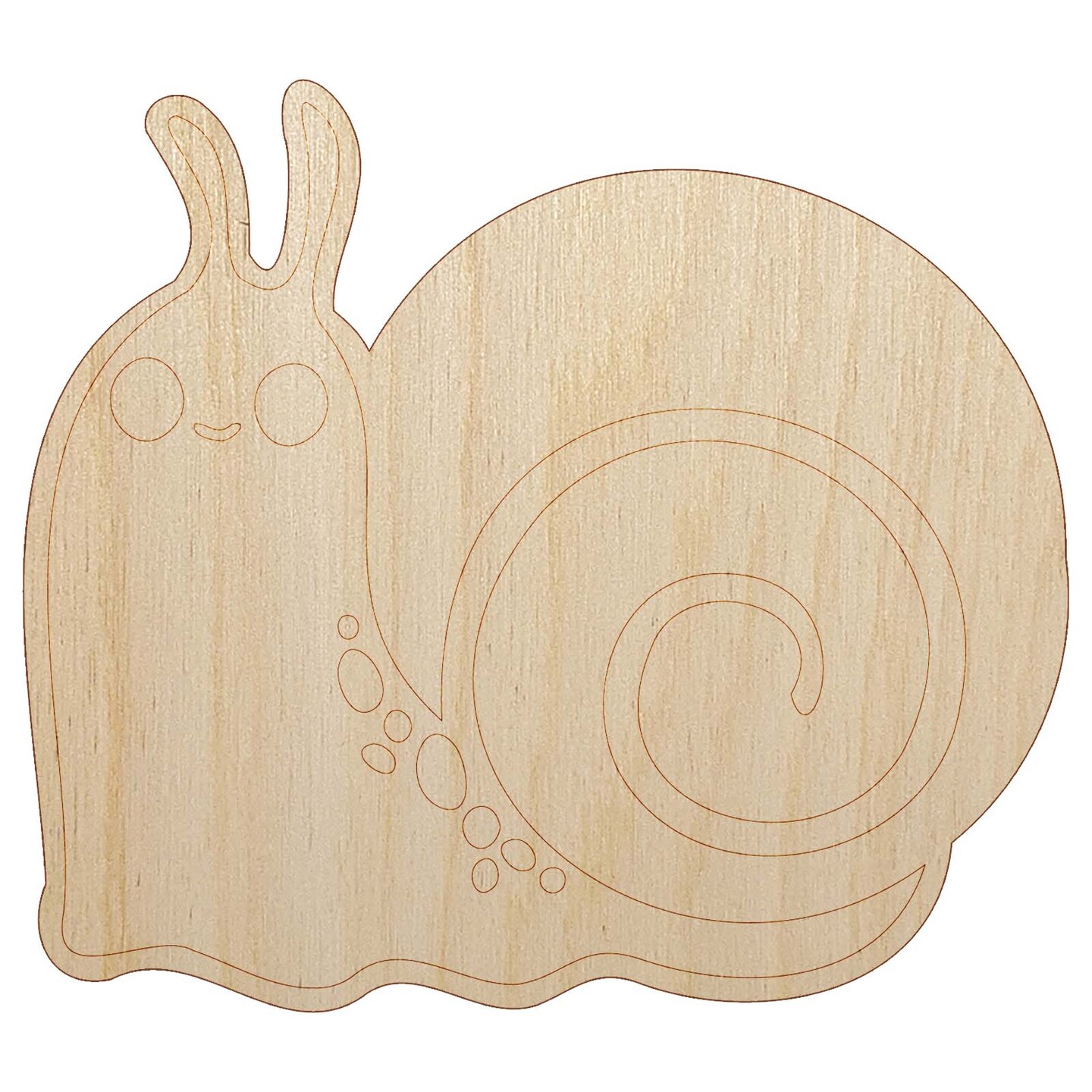 Happy Slow Kawaii Chibi Snail Unfinished Wood Shape Piece Cutout for ...