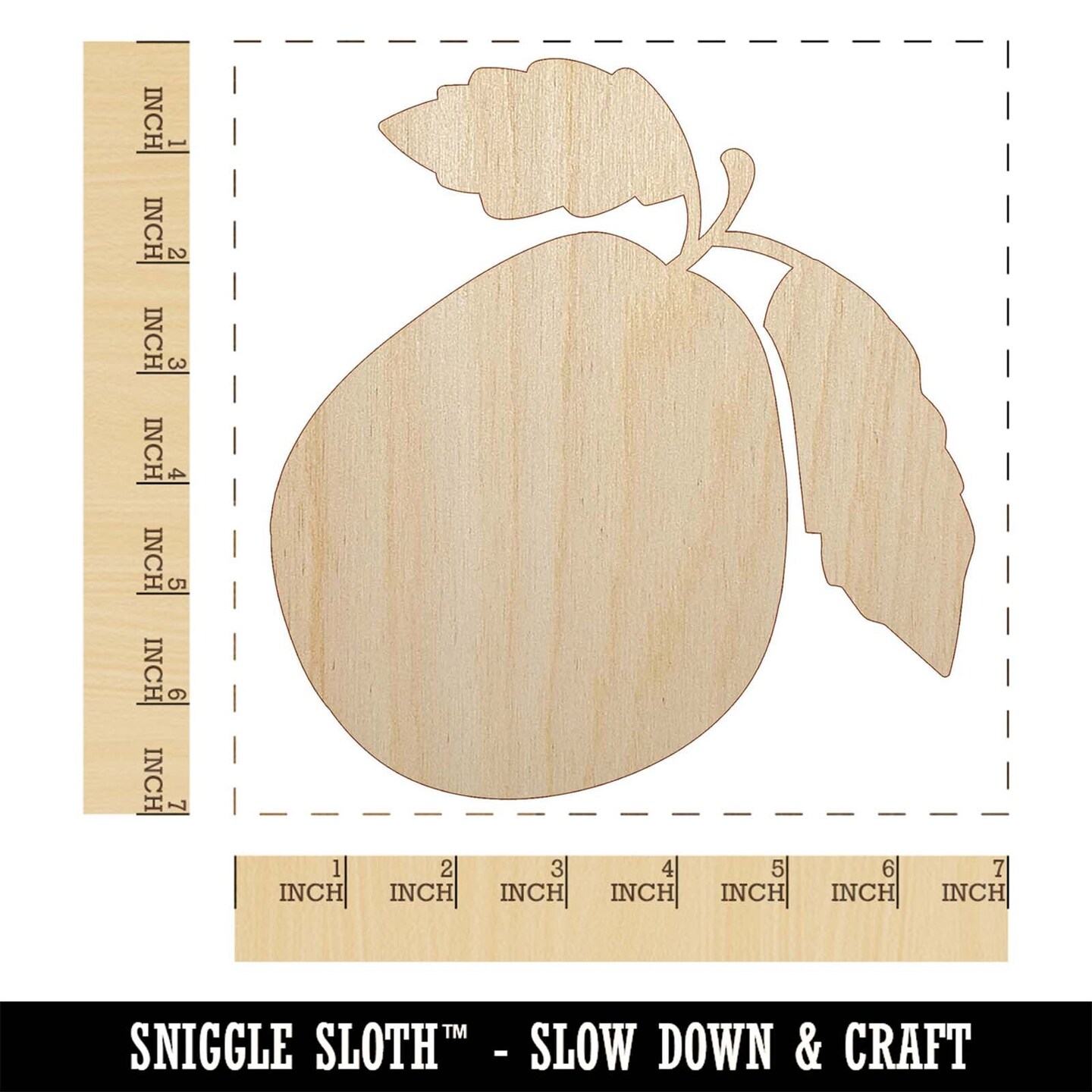 Guava Fruit Solid Unfinished Wood Shape Piece Cutout for DIY Craft ...