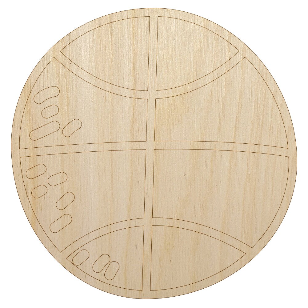 Basketball Doodle Unfinished Wood Shape Piece Cutout for DIY Craft ...