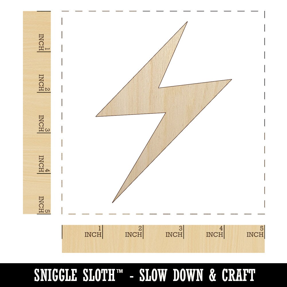 Lightning Bolt Thunderbolt Unfinished Wood Shape Piece Cutout for DIY ...