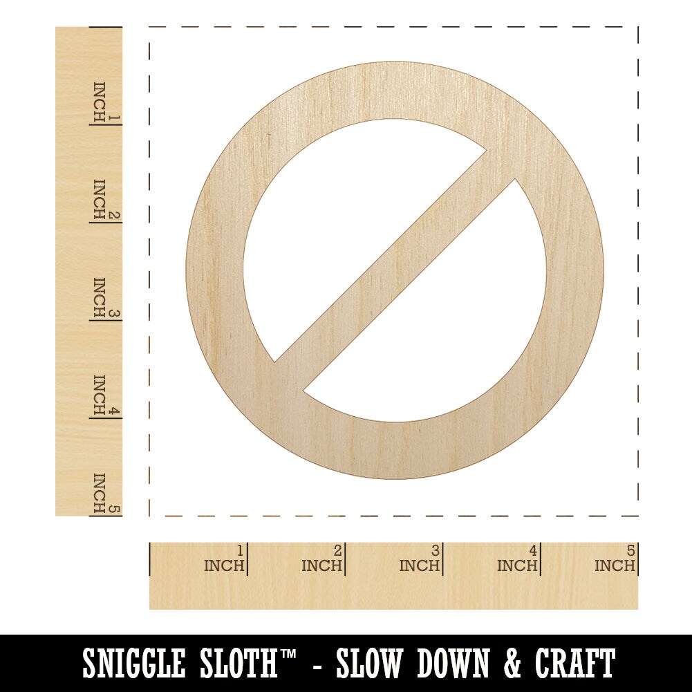 No Do Not Circle Solid Unfinished Wood Shape Piece Cutout for DIY Craft ...