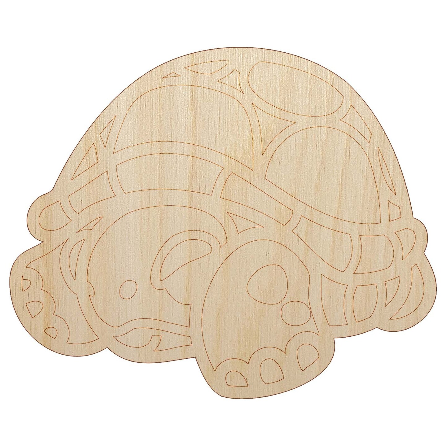 Shy Turtle Hiding in Shell Unfinished Wood Shape Piece Cutout for DIY ...
