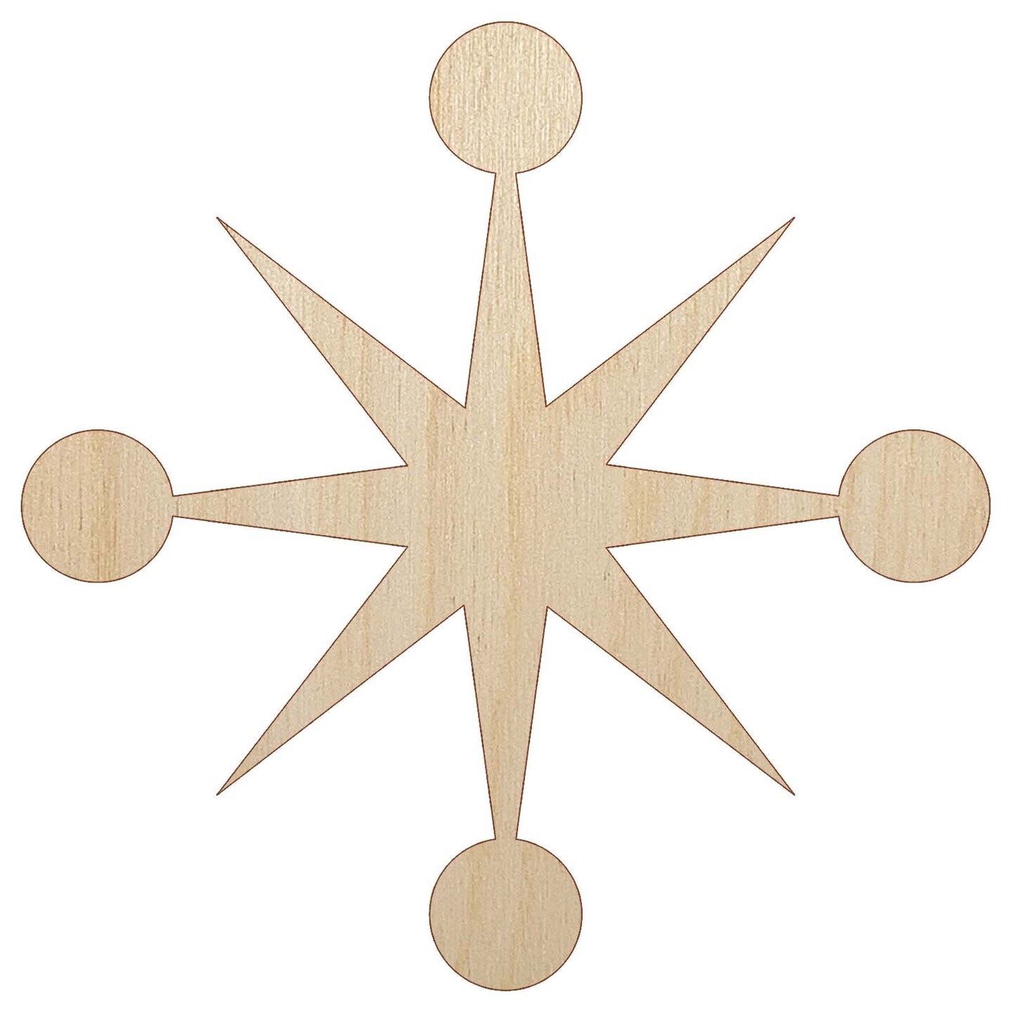 Retro Star Jacks Unfinished Wood Shape Piece Cutout for DIY Craft ...