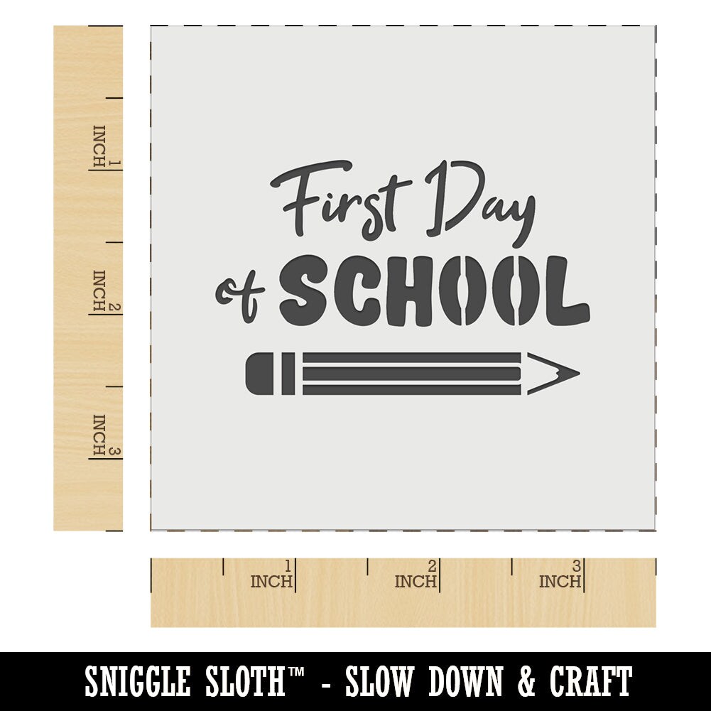 First Day of School Pencil Wall Cookie DIY Craft Reusable Stencil ...