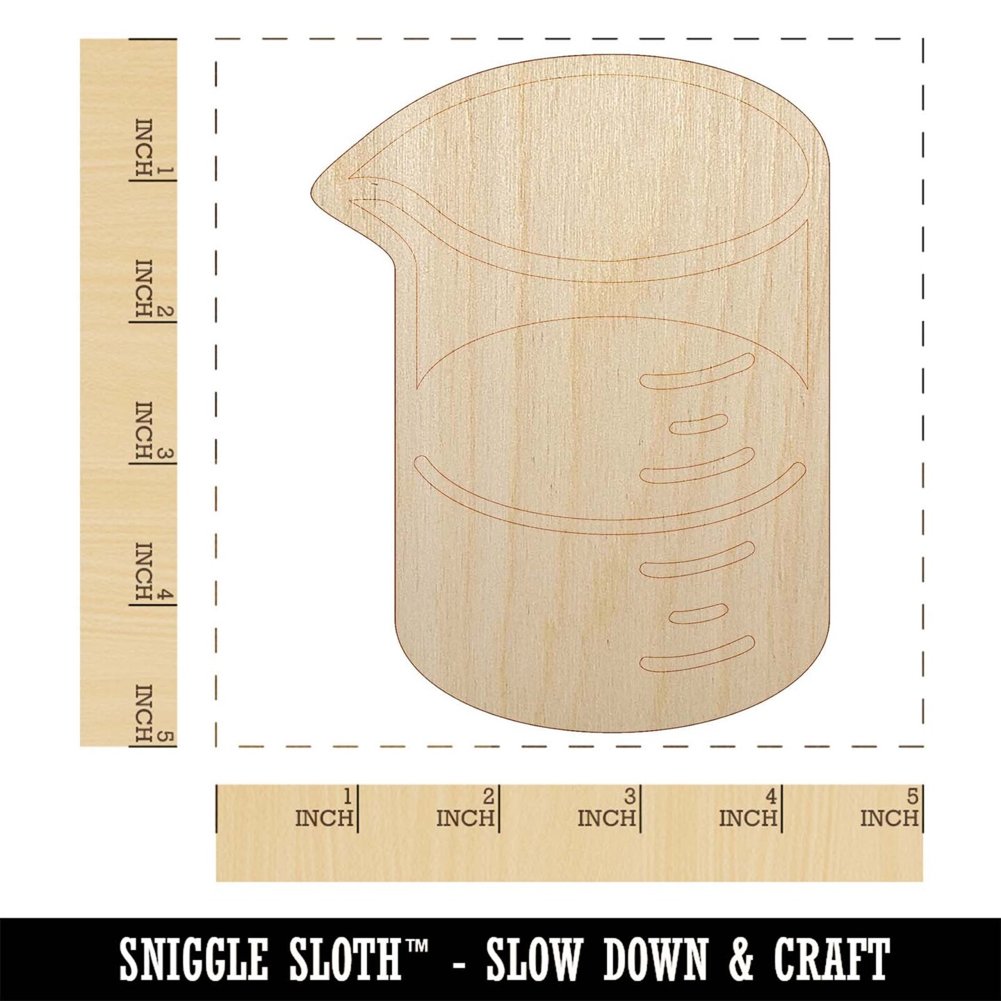 Glass Beaker Chemistry Science Unfinished Wood Shape Piece Cutout for ...