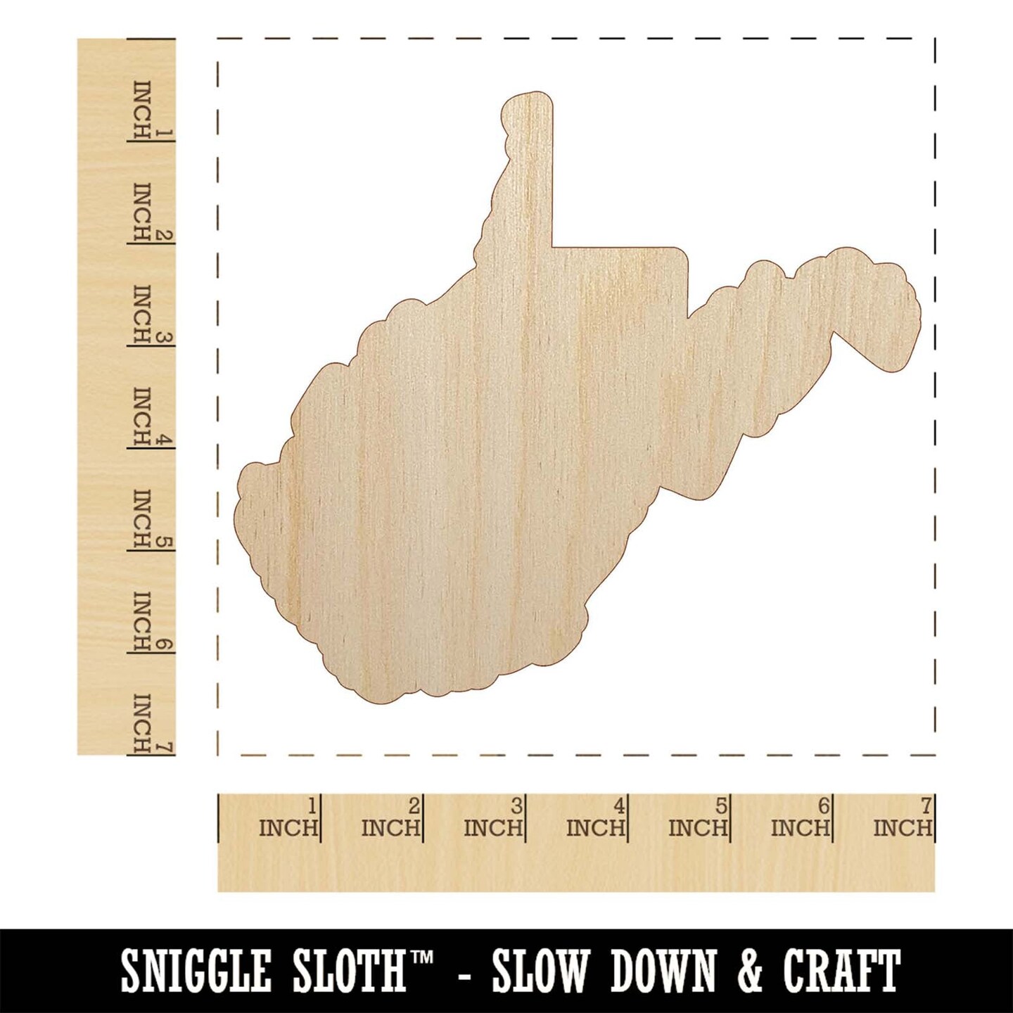 West Virginia State Silhouette Unfinished Wood Shape Piece Cutout for ...