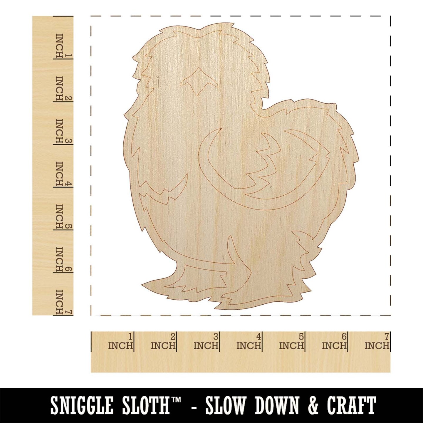 Fluffy Silkie Chicken Unfinished Wood Shape Piece Cutout for DIY Craft ...