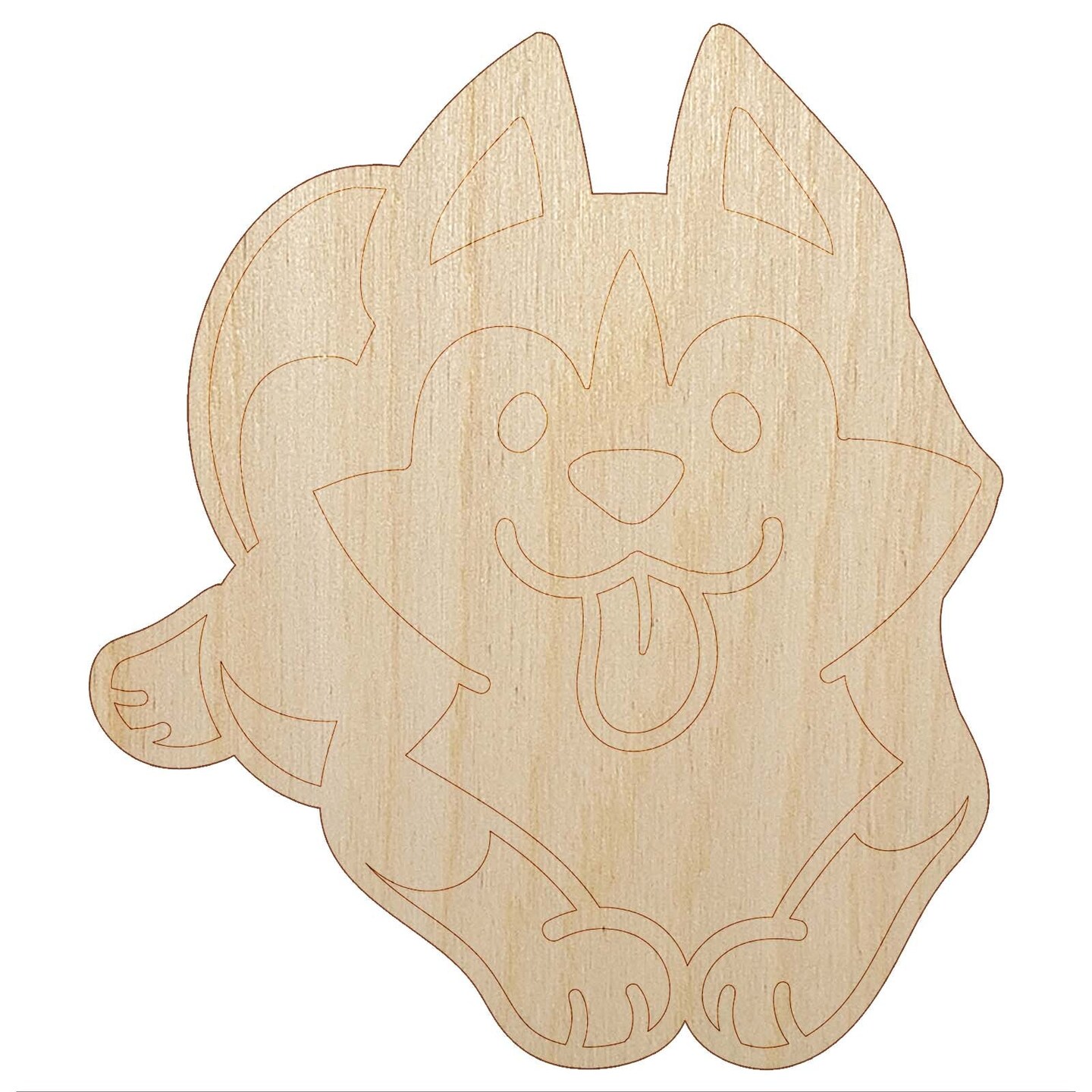 Siberian Husky Laying Down Dog Unfinished Wood Shape Piece Cutout for ...