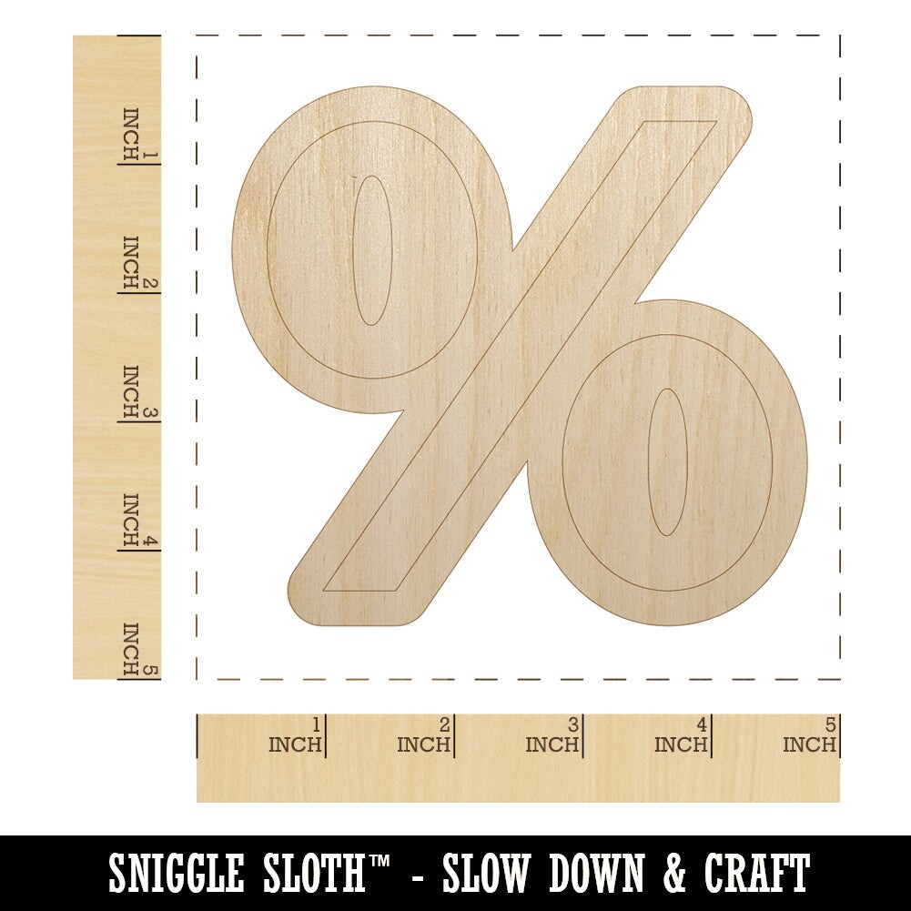 Percent Symbol Unfinished Wood Shape Piece Cutout for DIY Craft ...