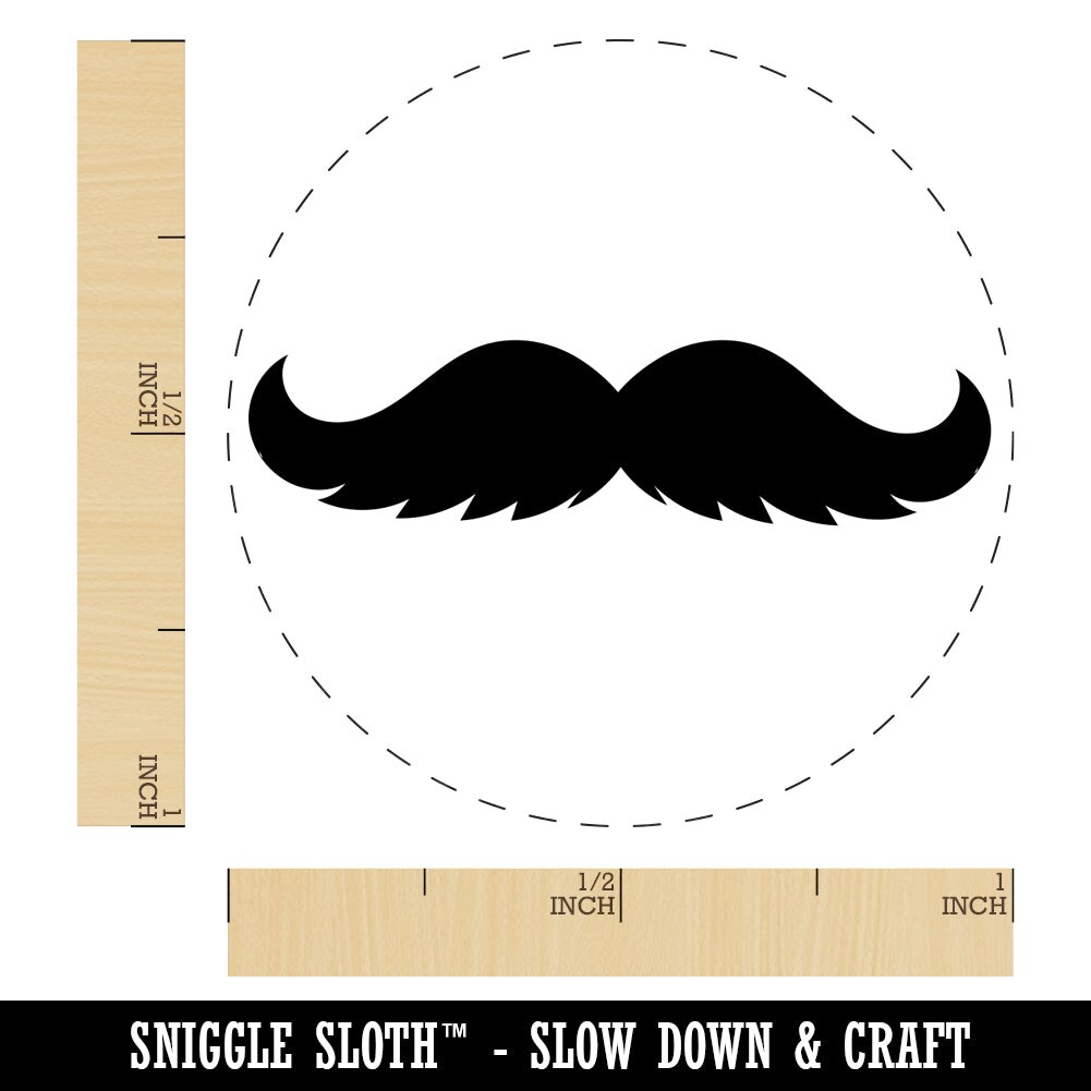 Gunslinger Mustache Moustache Silhouette Self-Inking Rubber Stamp for ...