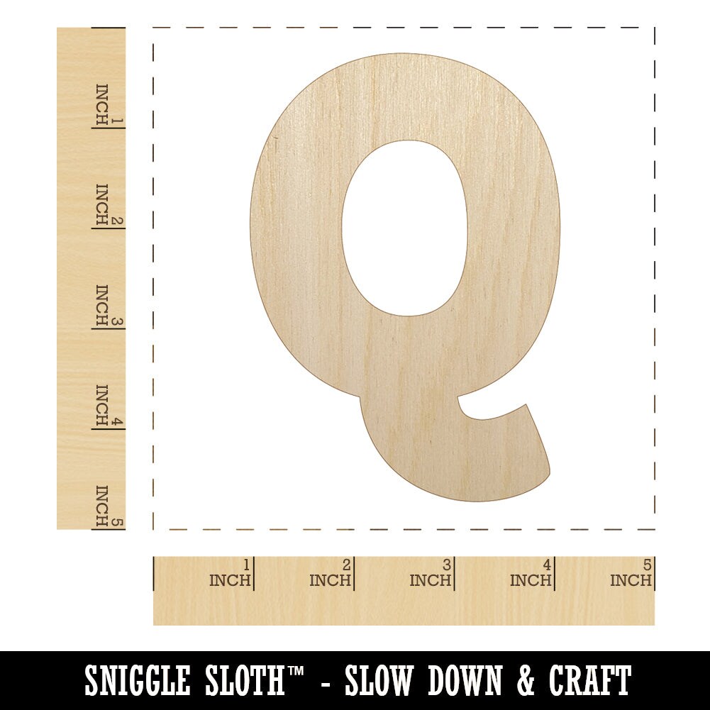 Letter Q Uppercase Fun Bold Font Unfinished Wood Shape Piece Cutout for ...