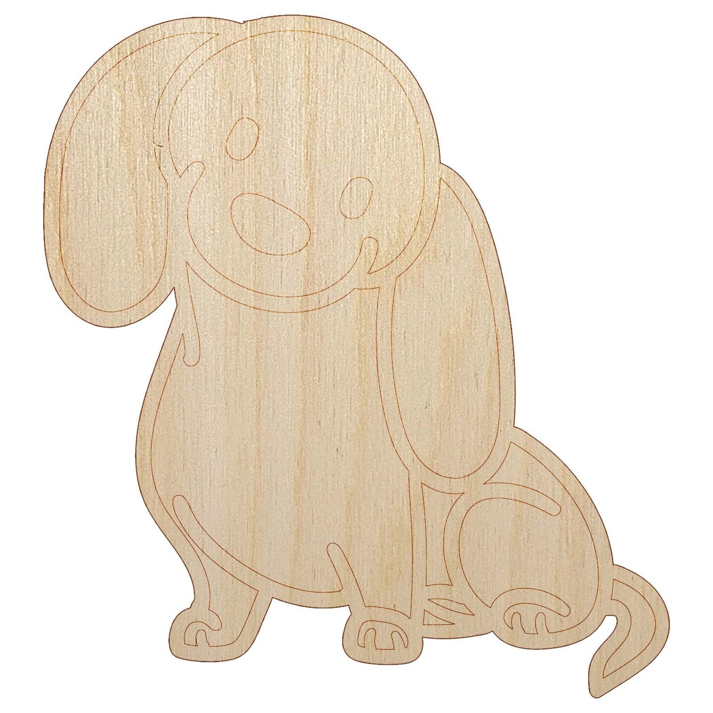 Dachshund Sitting Tilting Head Wiener Dog Unfinished Wood Shape Piece ...