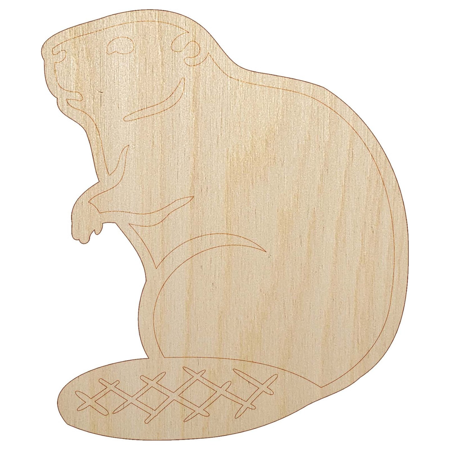 Beaver Sitting Unfinished Wood Shape Piece Cutout for DIY Craft ...