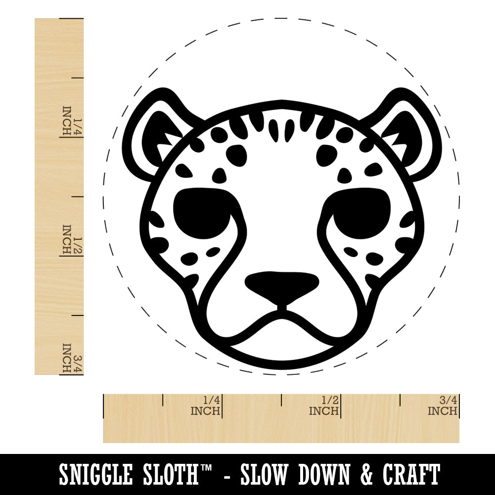 Spotted Cheetah head Self-Inking Rubber Stamp for Stamping Crafting ...