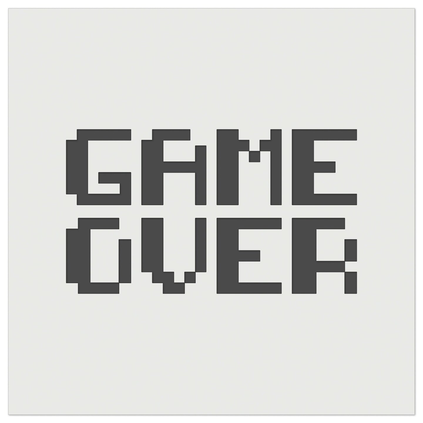 Pixel Video Game Over Text Wall Cookie DIY Craft Reusable Stencil ...