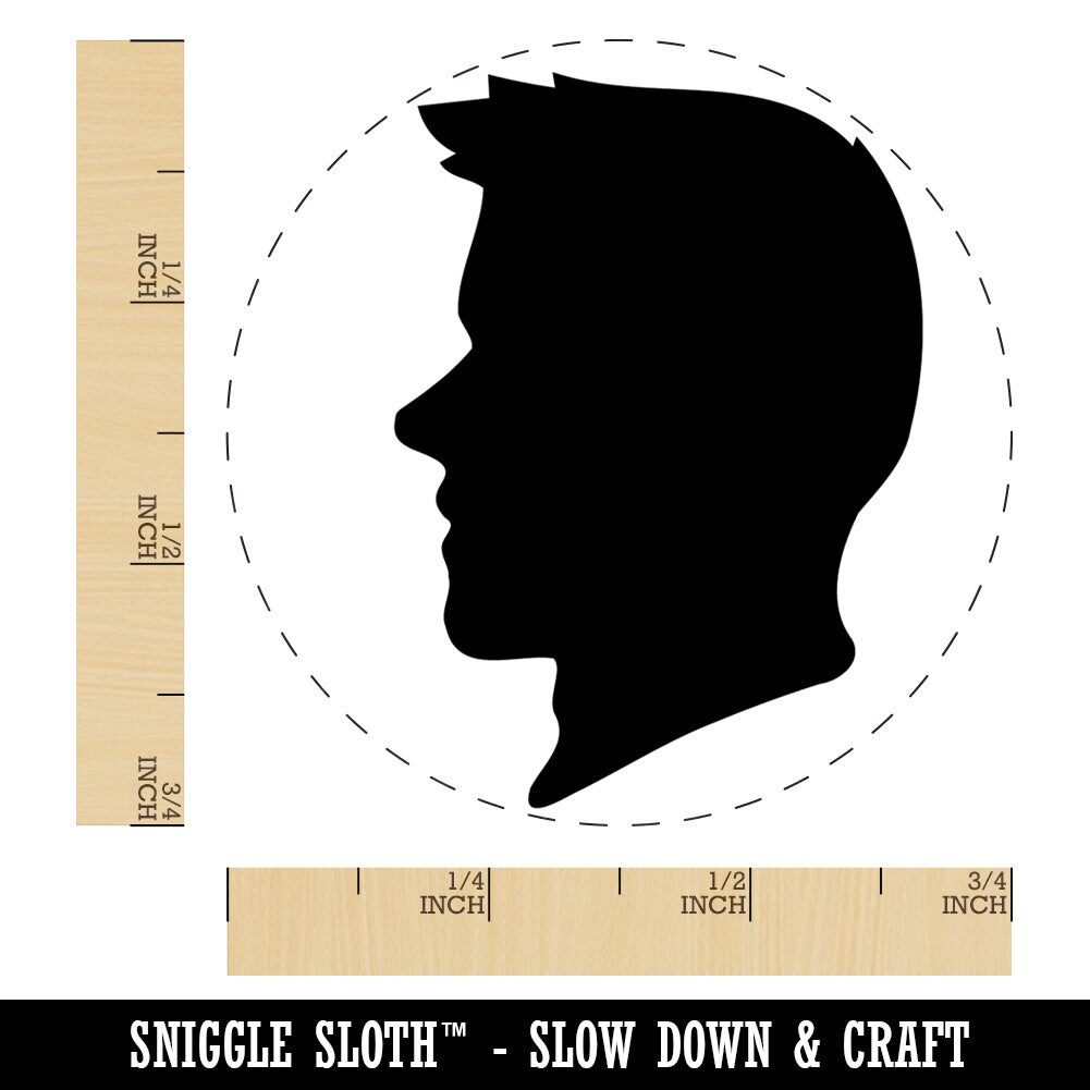 Man Head Silhouette Self-Inking Rubber Stamp Ink Stamper for Stamping ...