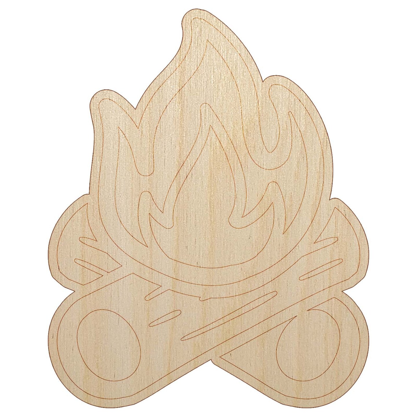 Campfire Cartoon Unfinished Wood Shape Piece Cutout for DIY Craft ...