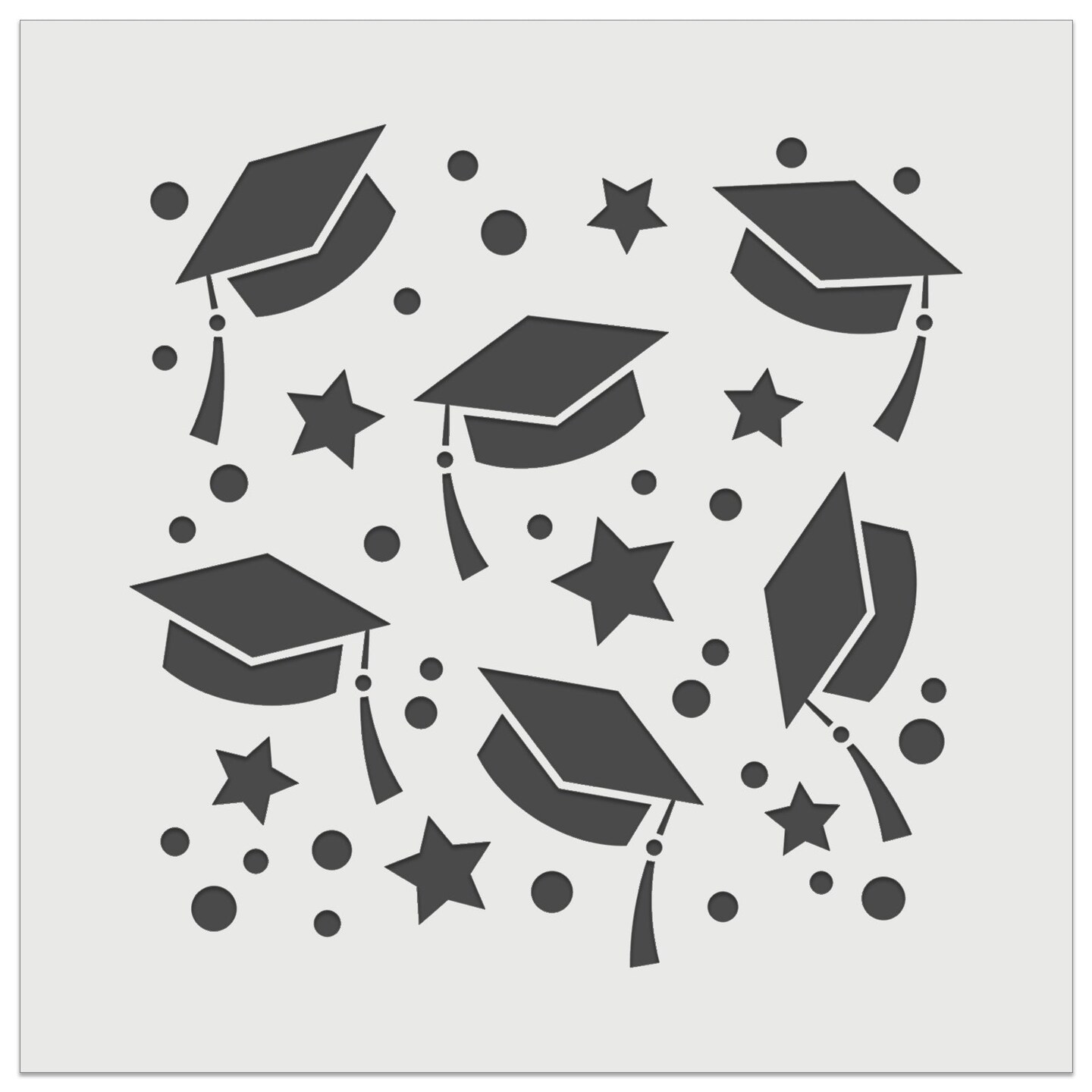 Graduation Caps Repeating Pattern Wall Cookie DIY Craft Reusable ...