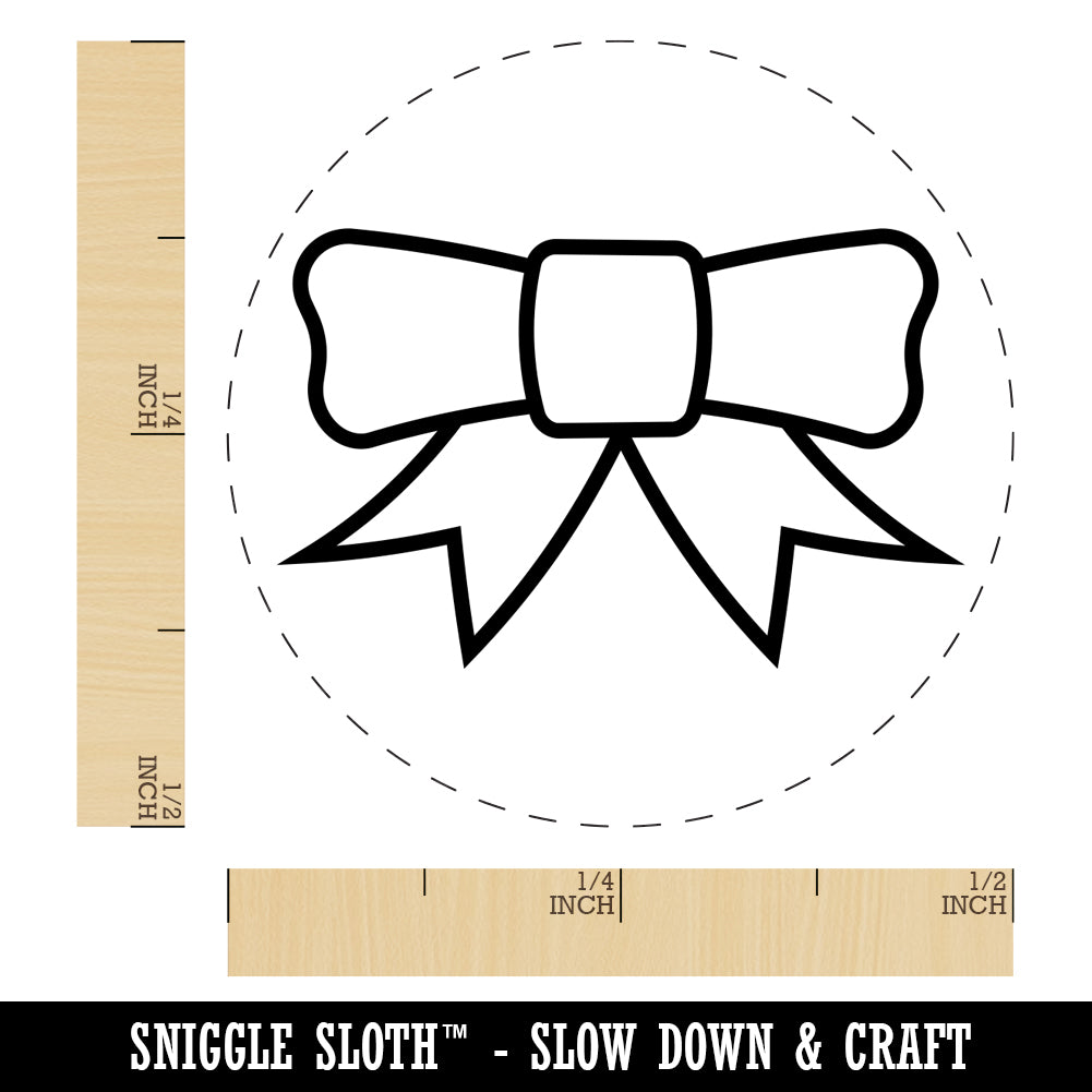 Bow Ribbon Outline Self-Inking Rubber Stamp for Stamping Crafting ...