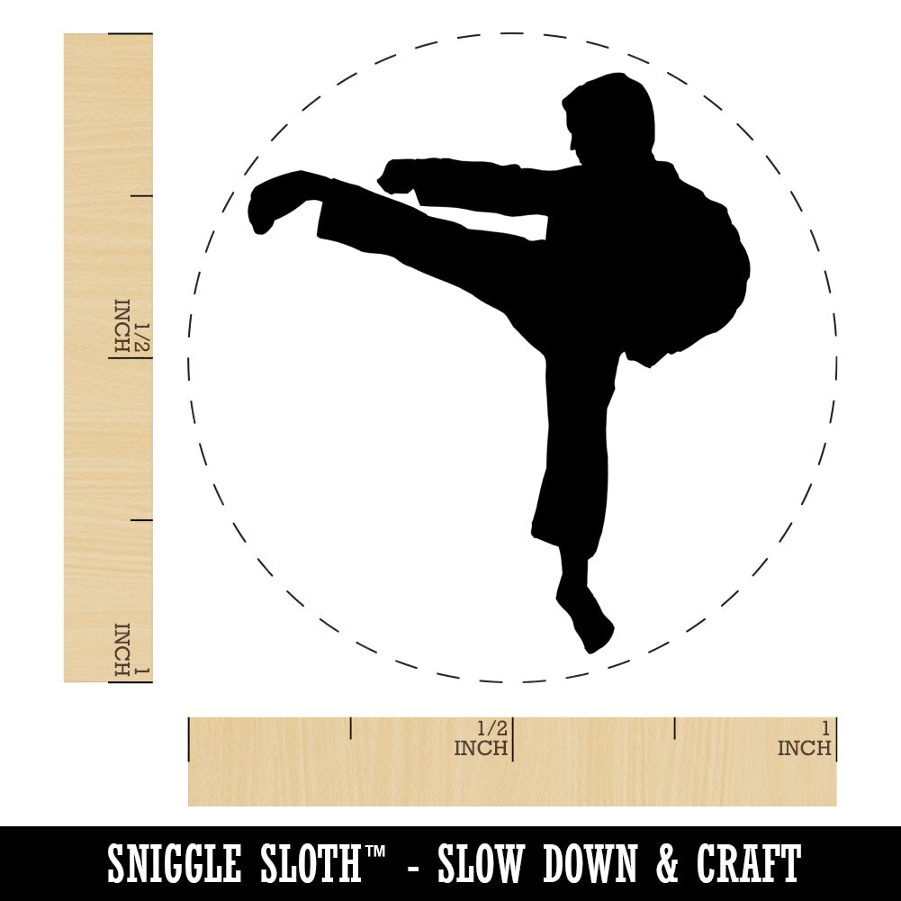 Martial Arts Karate Kick Solid Self-Inking Rubber Stamp for Stamping ...