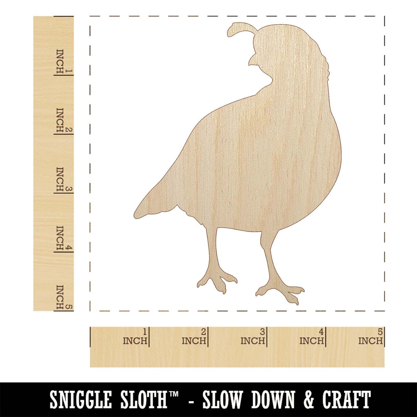 Walking Quail Bird Solid Unfinished Wood Shape Piece Cutout for DIY ...