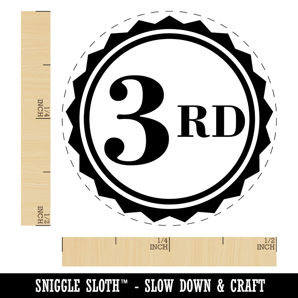 Third 3rd Place Circle Award Self-Inking Rubber Stamp for Stamping ...