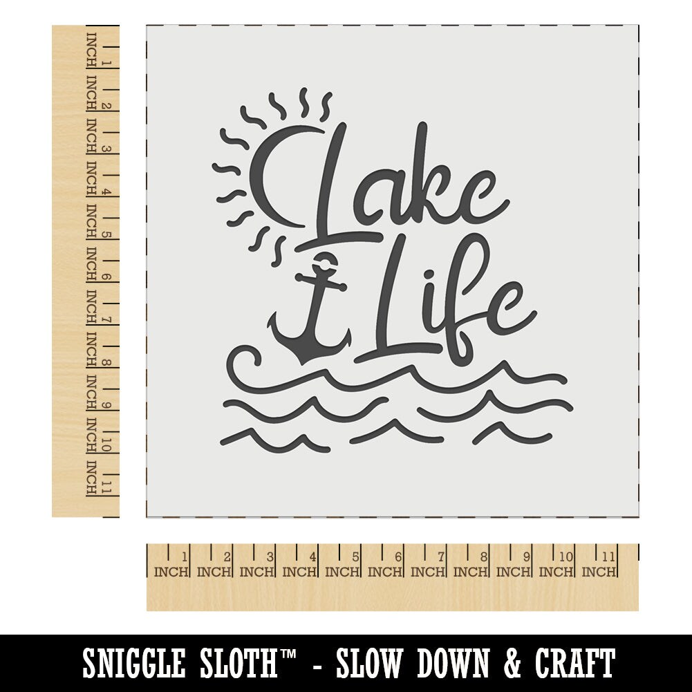 Lake Life with Anchor Wall Cookie DIY Craft Reusable Stencil, Size: 11. ...