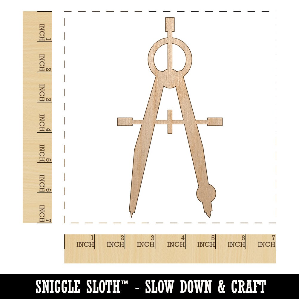Drafting Geometric Compass Mechanical Engineer Unfinished Wood Shape ...